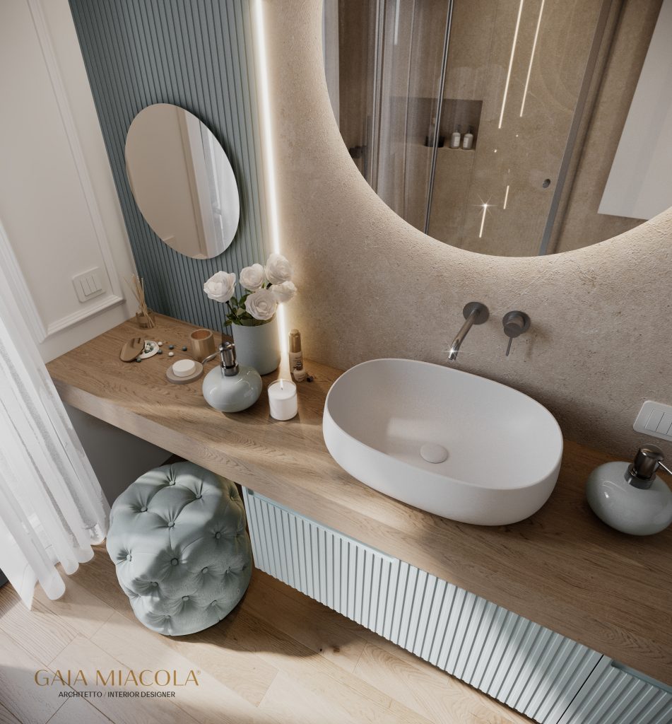 Arredare un bagno moderno verde: 5 moodboard dei miei progetti